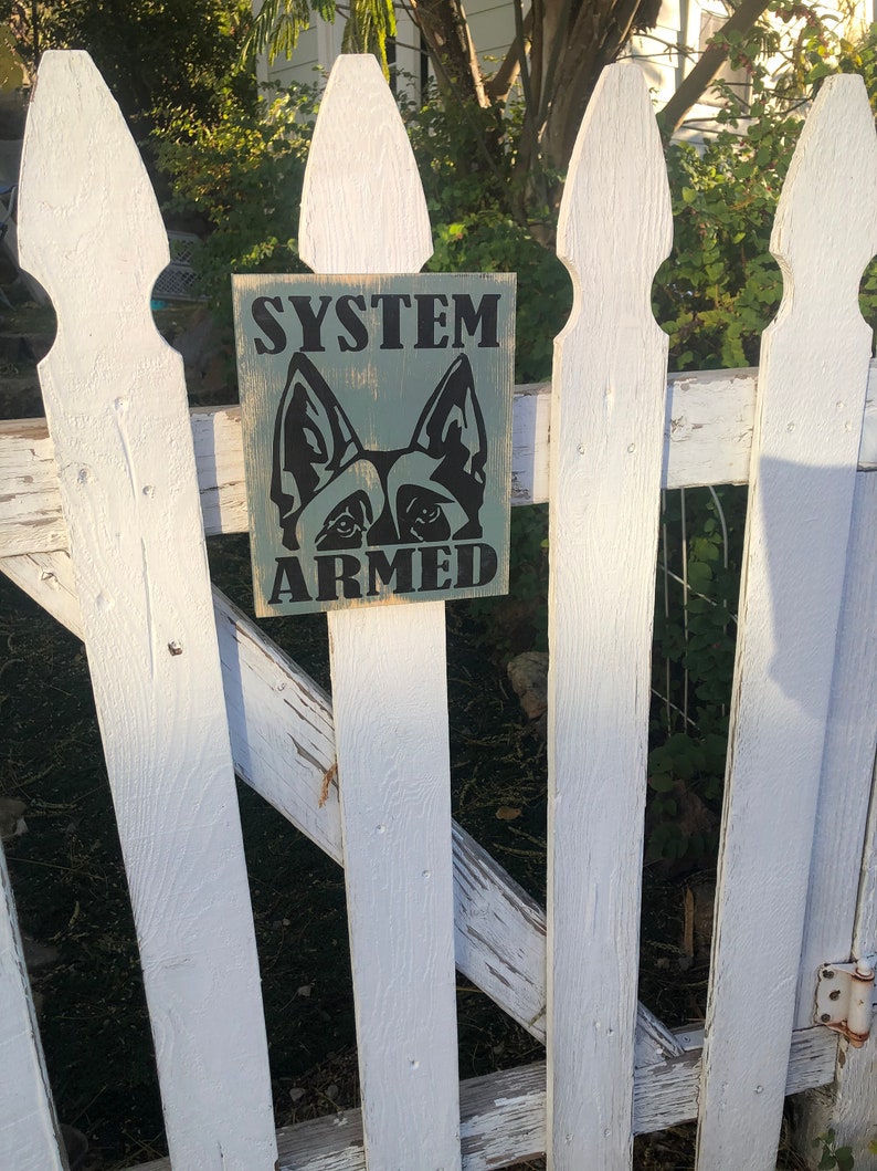 System Armed Beware of Dog Sign Porch Warning Sign Belgian - Etsy
