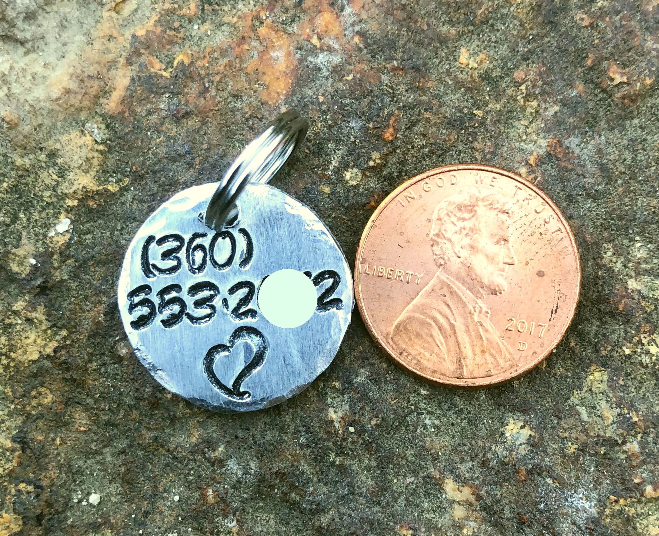 Tiny ID Tag, Personalized ID Tag, Stamped ID Tag,small Dog Tag, Cat Tag ...