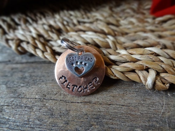 Heart Dog Tag Personalized Dog Tag Pet ID Tag Cat ID Tag | Etsy