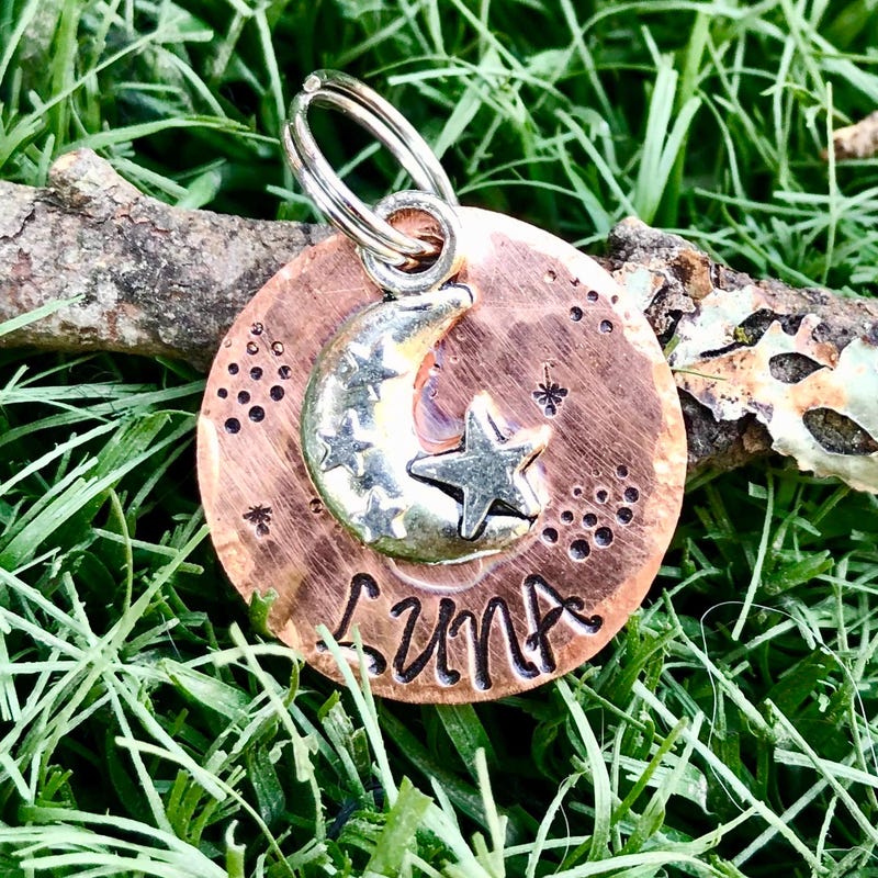 Moon Dog Tag - Etsy