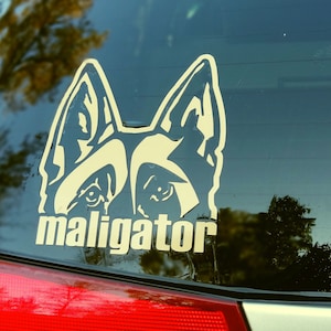 Maligator Car Decal Vinyl Sticker, Malinois Car Decal, Belgian Malinois ...