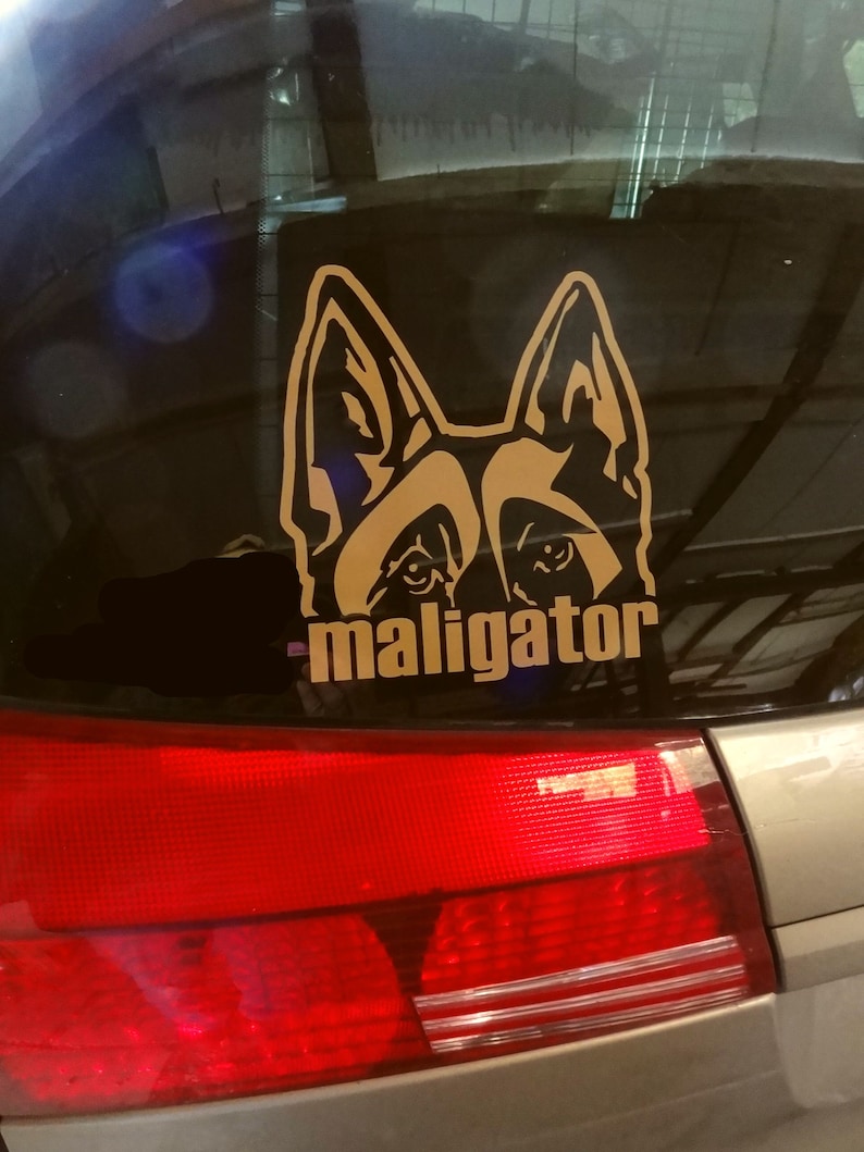 Maligator Car Decal Vinyl Sticker, Malinois Car Decal, Belgian Malinois ...