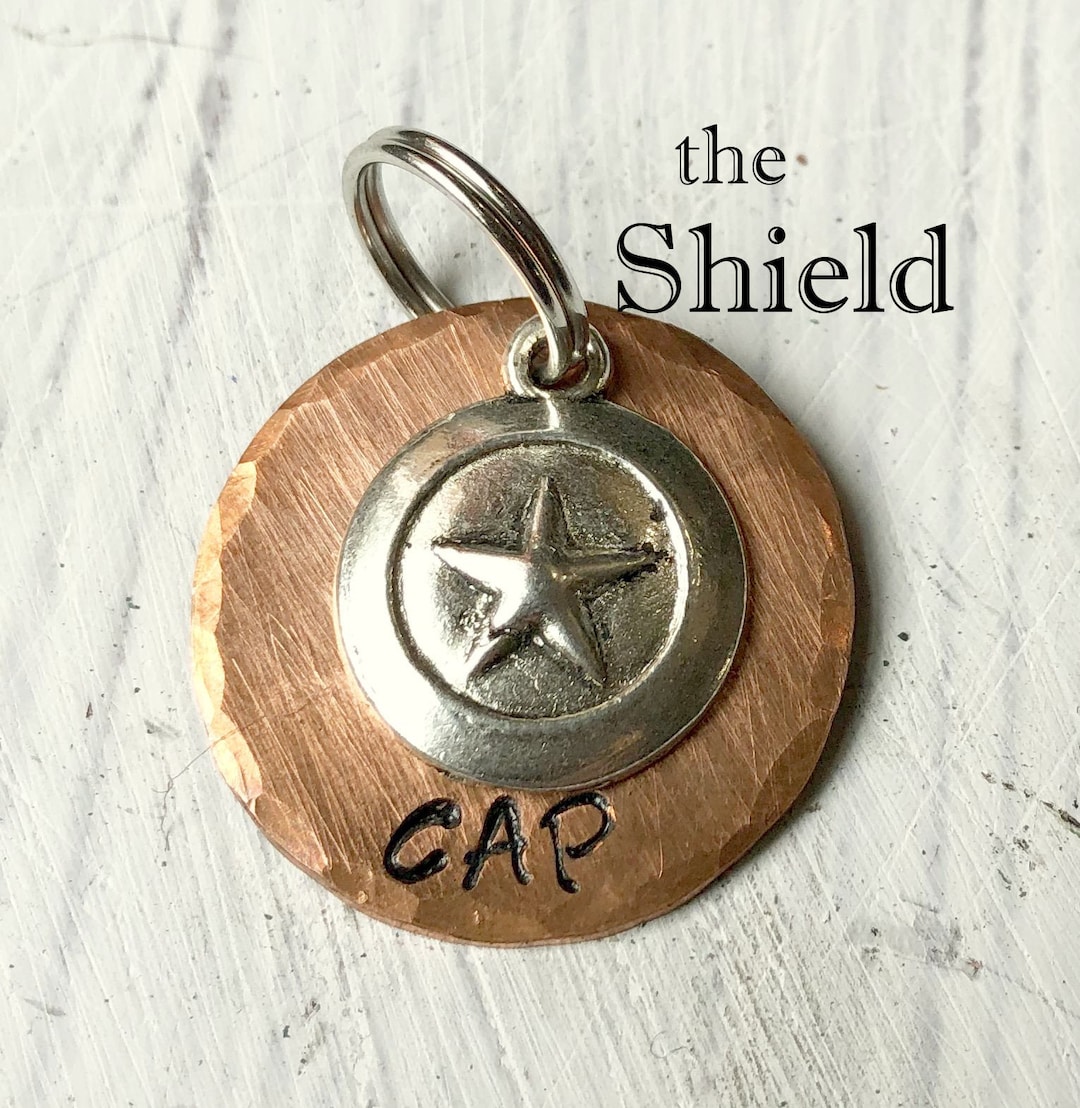 Star Dog Tag, Captain America Pet ID Tag, Copper Dog Tag, Cat ID ...