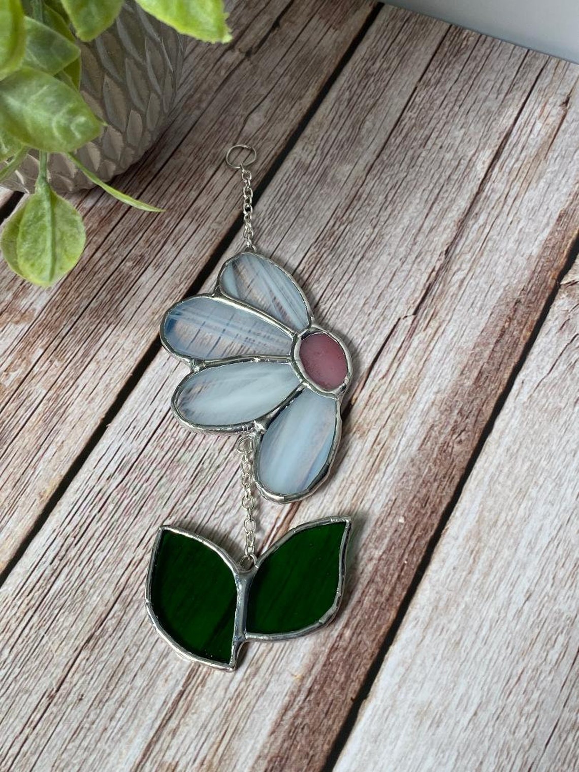 Stained Glass Droopy Daisy Suncatcher - Etsy