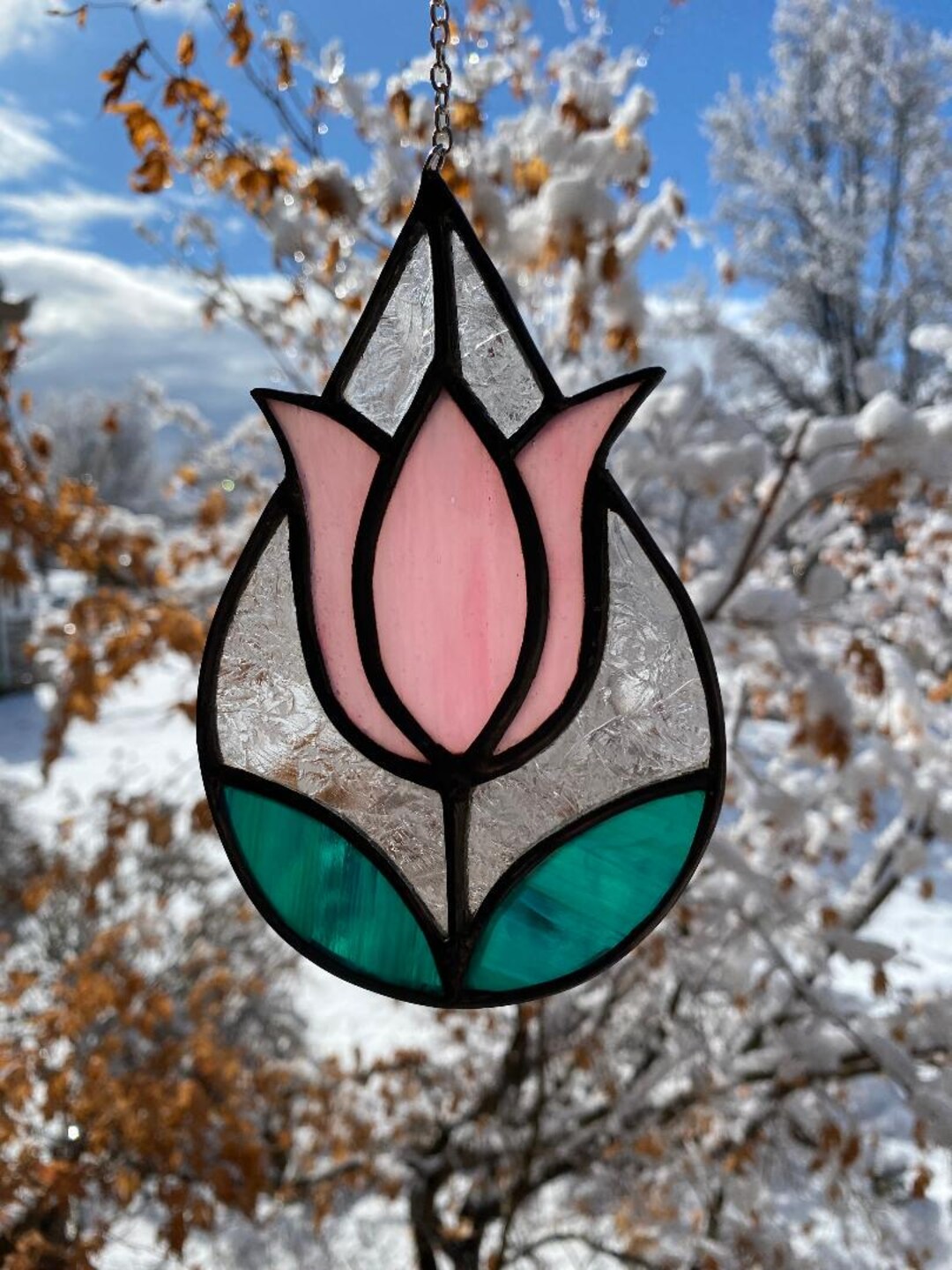 Spring Tulip Stained Glass Piece - Etsy