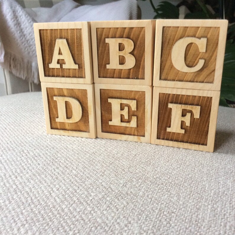 Wooden Letter Blocks Custom Wooden Baby Blocks Alphabet - Etsy Canada