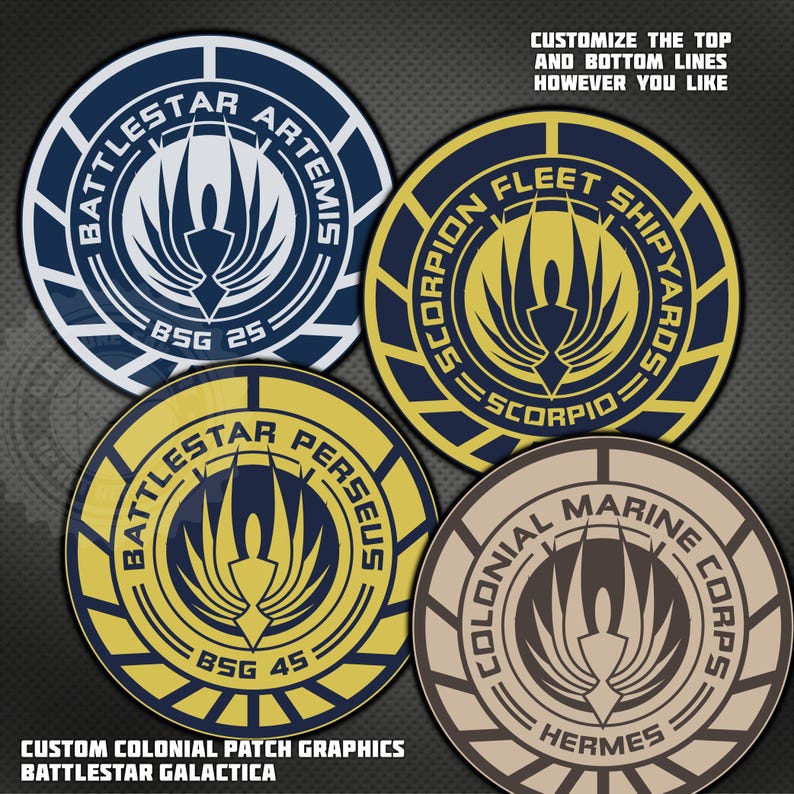 Custom Battlestar Galactica Colonial Military Patch Graphics - Etsy