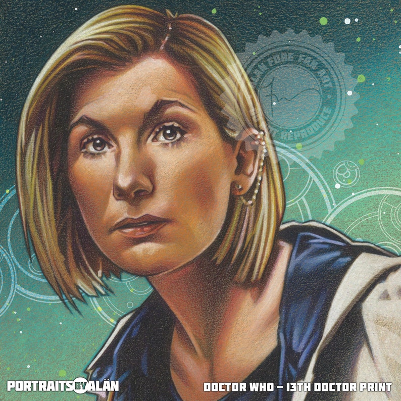 The 13th Doctor 8x12 Art Print - Original Fan Art Design of Jodie ...