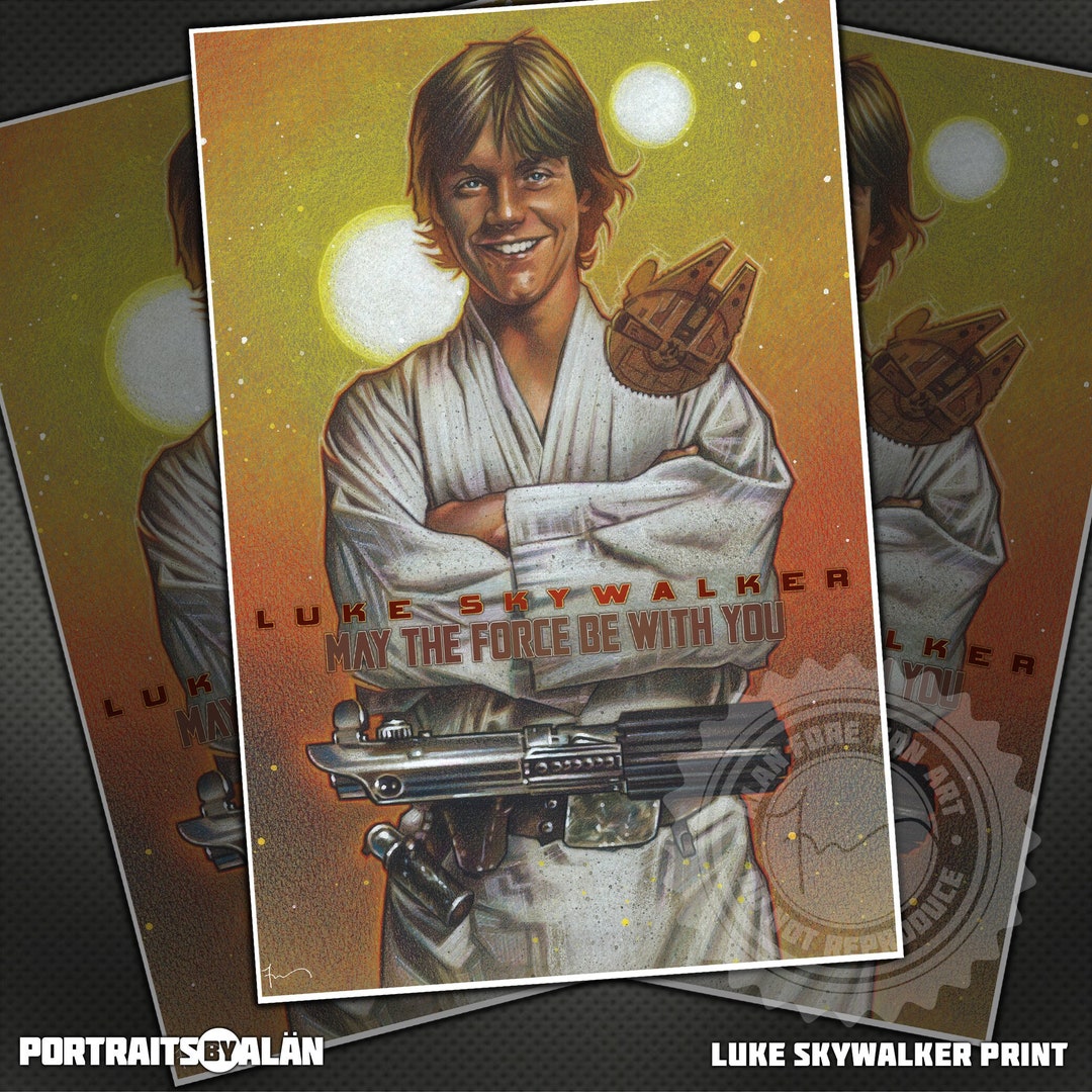 Luke Skywalker Print - High Quality 8x12 Portrait Art Print of Luke ...