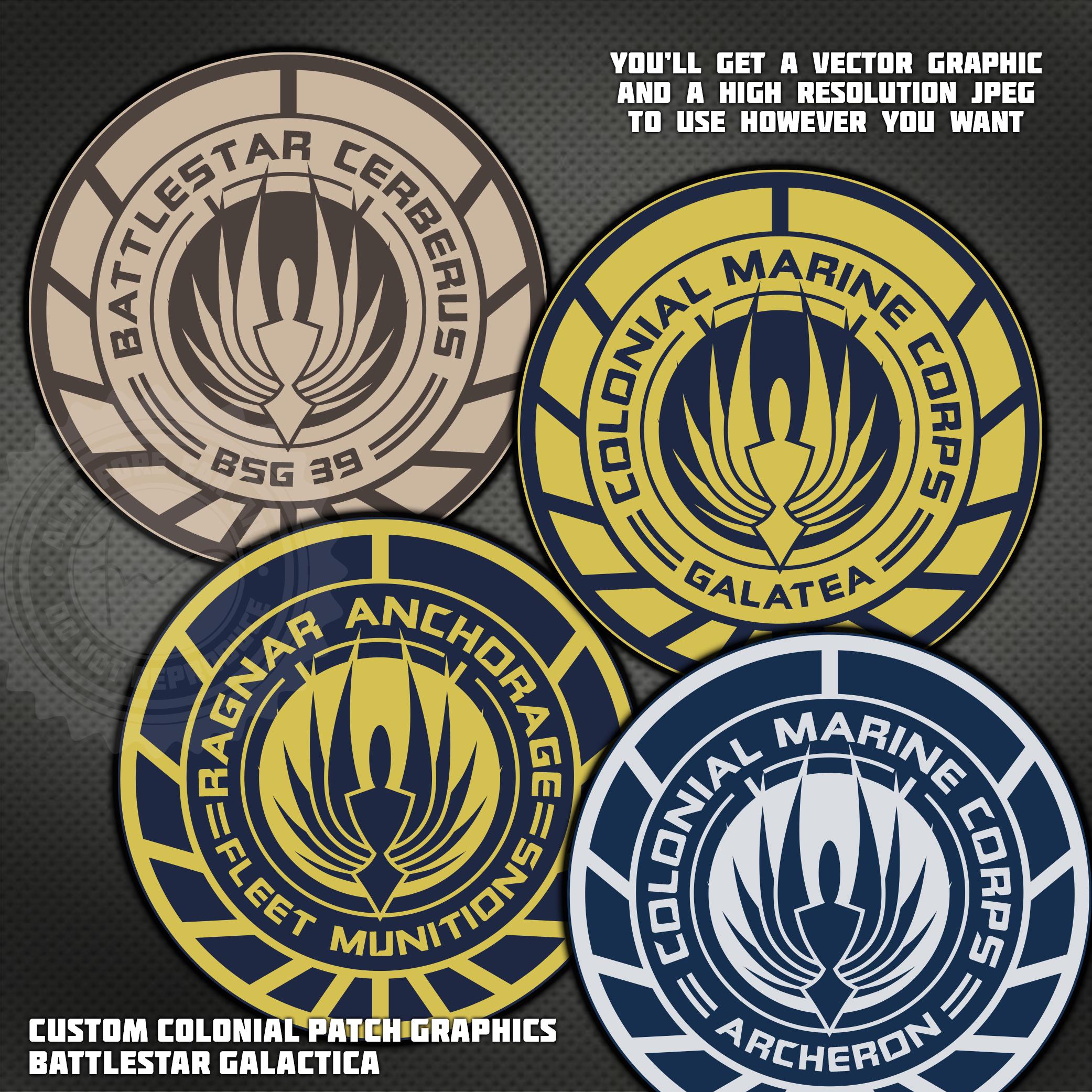 Custom Battlestar Galactica Colonial Military Patch Graphics - Etsy