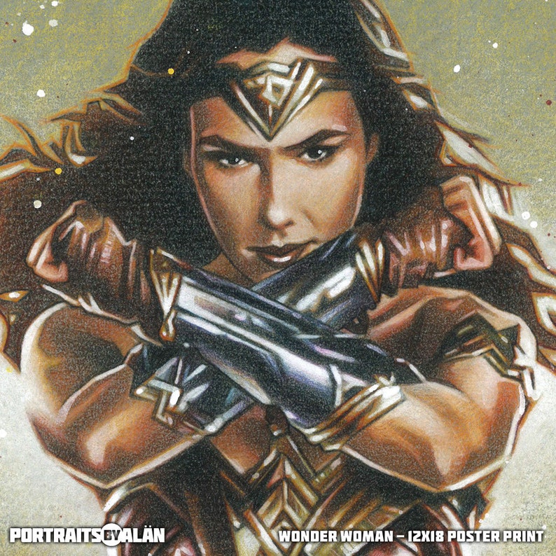 Wonder Woman 12x18 Poster Art Print Original Poster Design Etsy