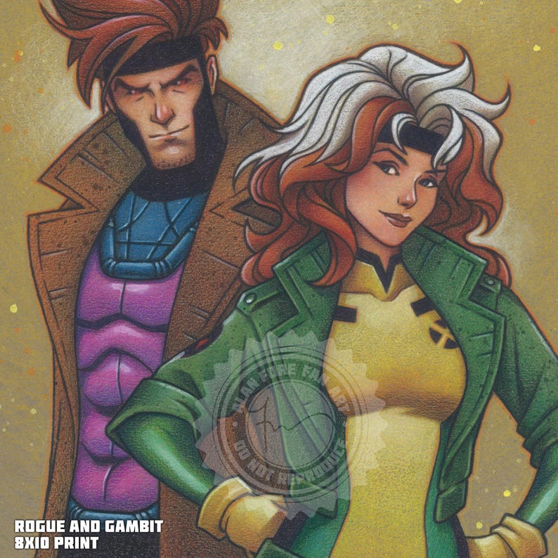 Gambit and Rogue - 8x10 Portrait of the X-men From X-men '97 - Etsy