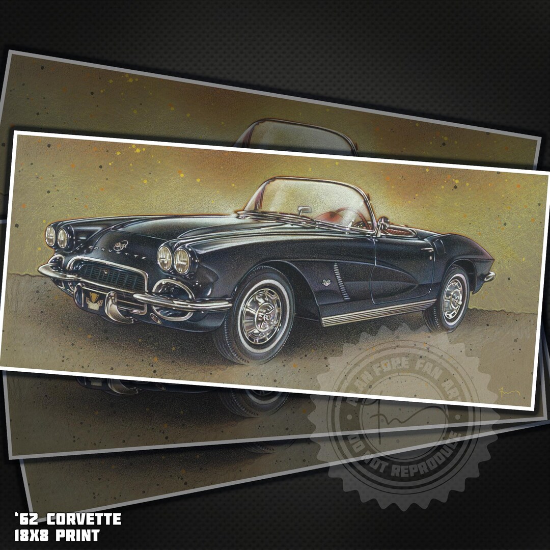 1962 Corvette - Classic Car Portrait of One of the Most Iconic Corvette ...