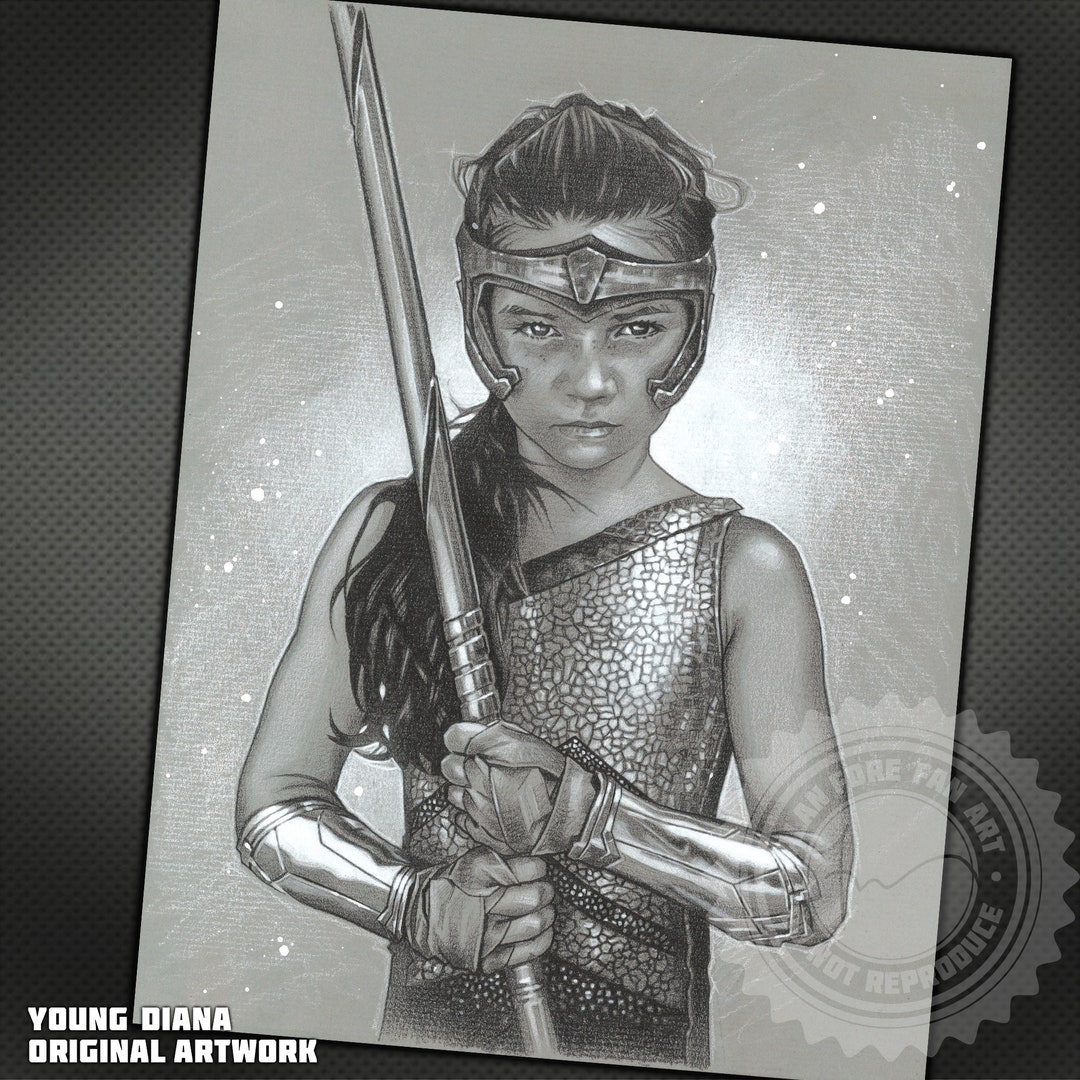 Young Diana - Original Portrait Art of Lilly Aspell From the Wonder ...