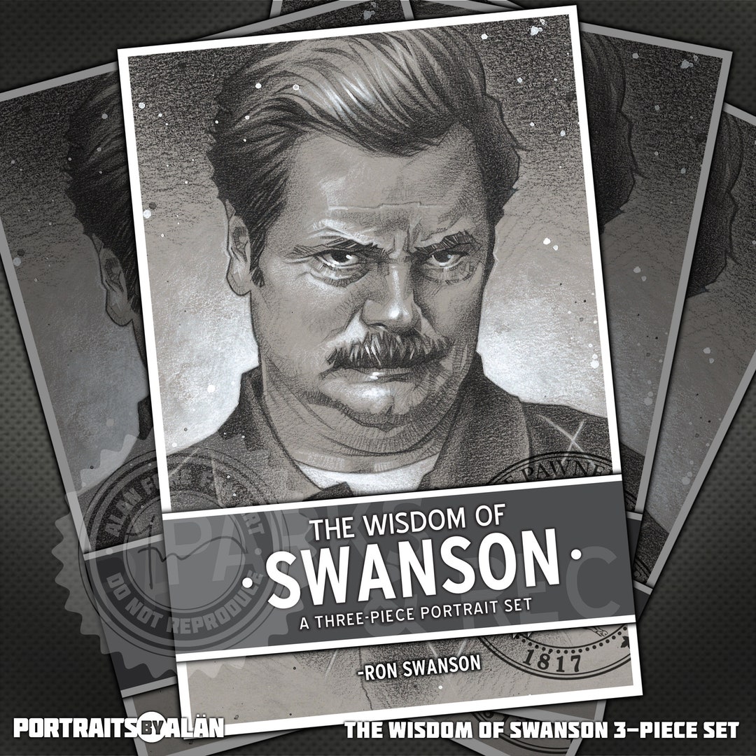The Wisdom of Swanson - 3-piece Ron Swanson Print Set of Nick Offerman ...