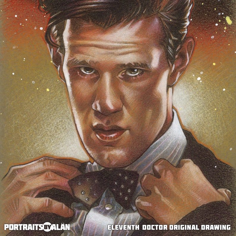 The Eleventh Doctor Original Portrait Drawing of Matt Smith - Etsy