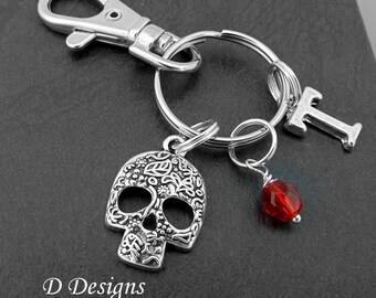 Skull keychain | Etsy