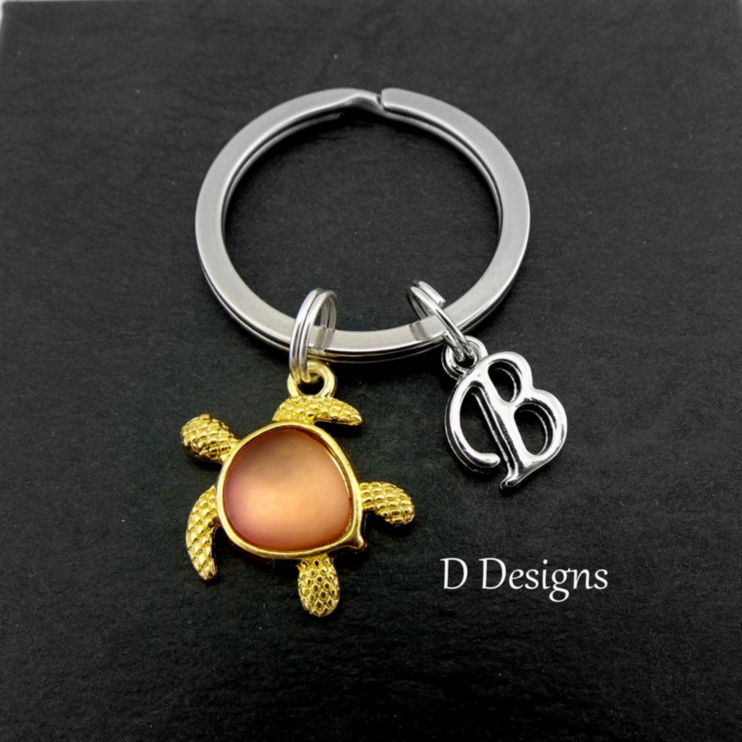Gold Turtle Key Ring Personalised Beach Tropical Sea Life - Etsy
