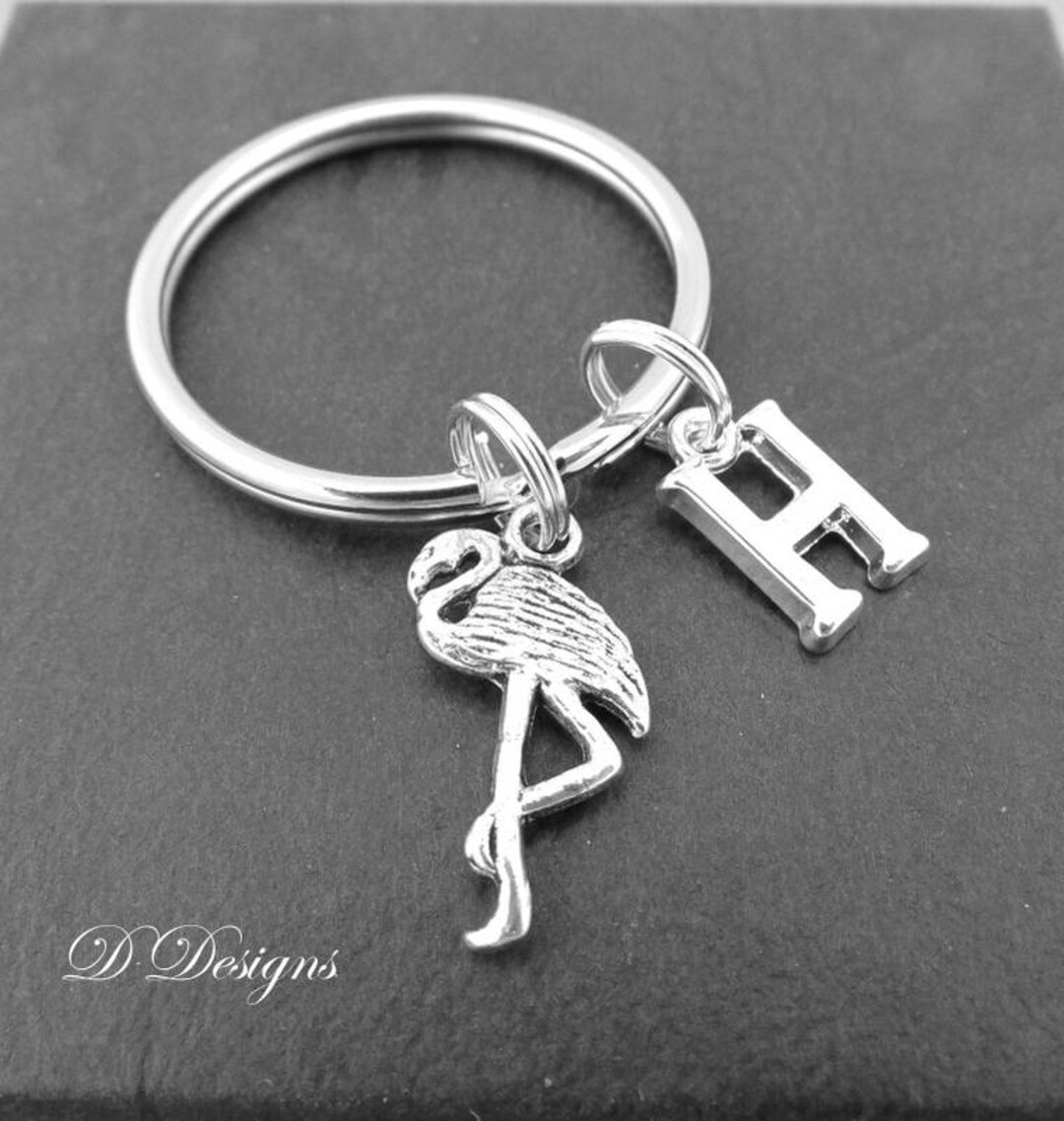 Flamingo Keyring, Flamingo Keychain, Bird Keychain, Personalised ...