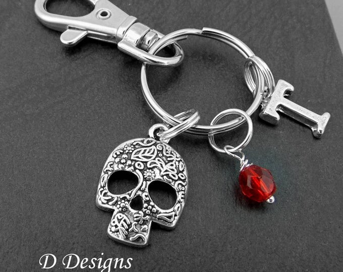 Skull Bag Charm, Skull Keyring, Skull Keychain, Skull Gifts, Skull Clip ...