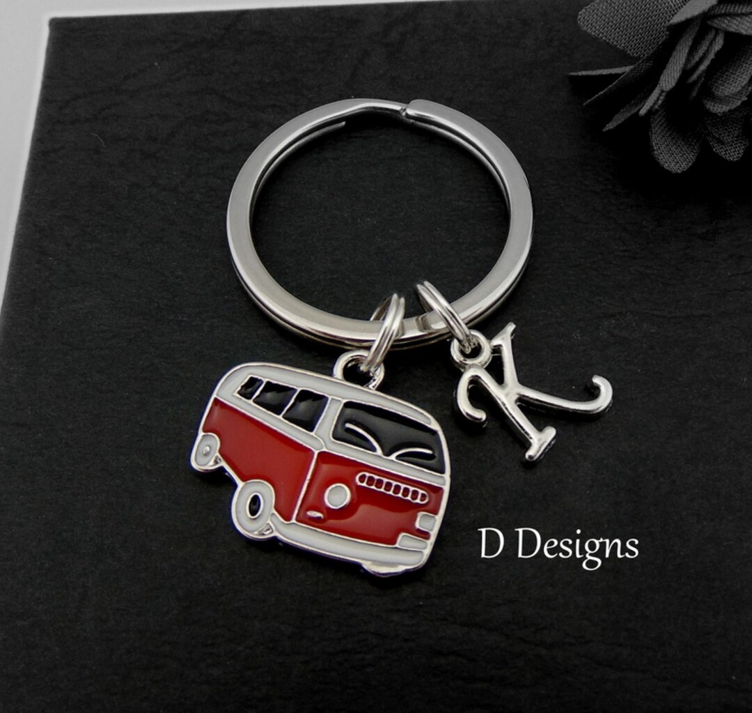 VW Campervan Key Ring, Personalised Red Volkswagen Motorhomes Gifts ...