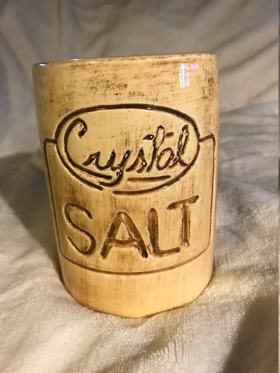 Super Unique and Cute GIANT Vintage Crystal Salt Pottery Salt Keeper - Etsy