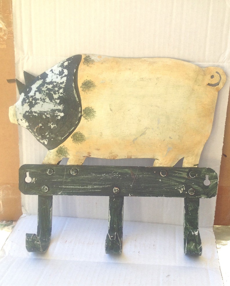 Rustic Farmhouse Pig Towel/pot/coat/utensil Hook Rack - Etsy
