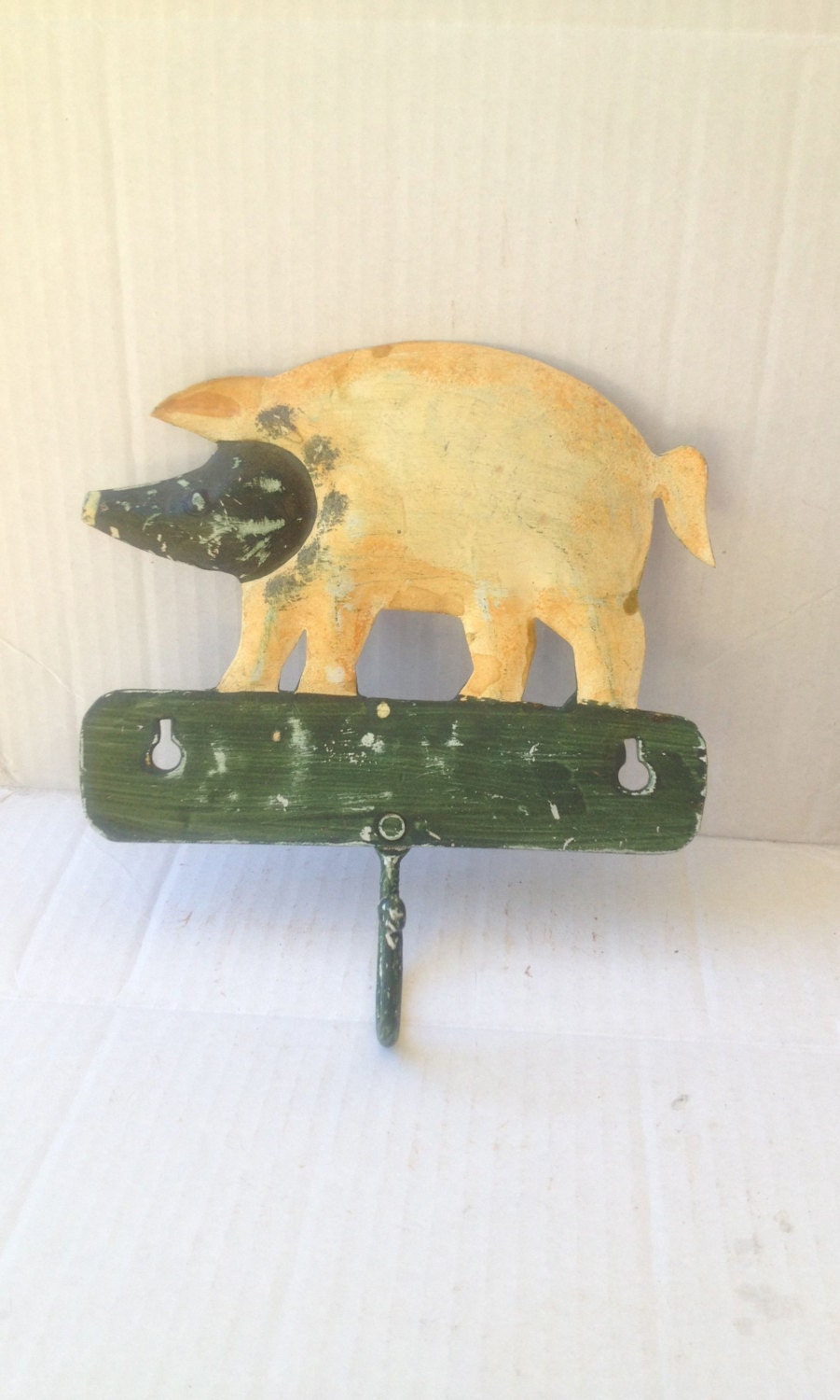 Rustic Farmhouse Pig Key Towel Coat Hook Rack - Etsy