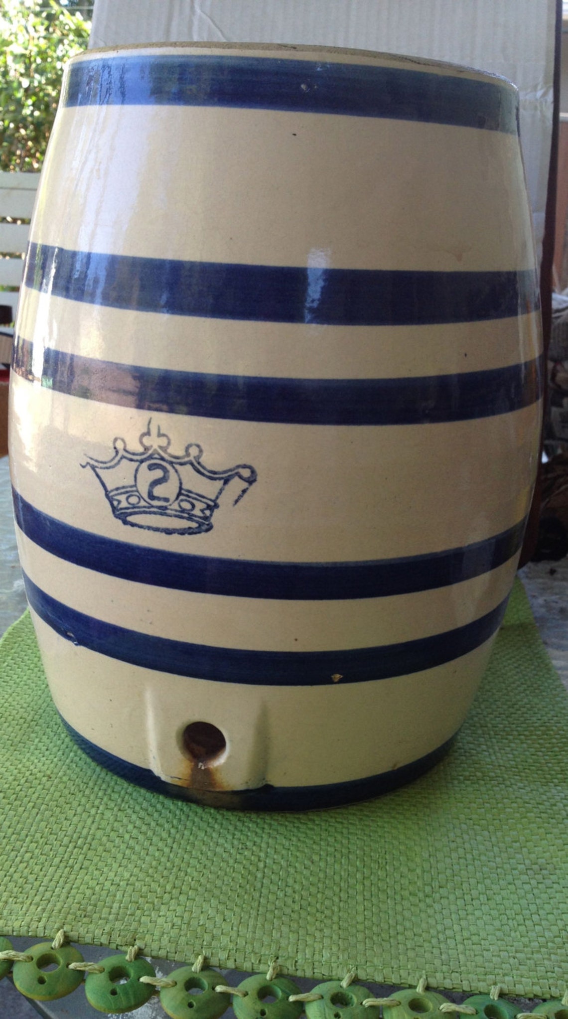Robinson Ransbottom Blue Crown 2 Gallon Cobalt Blue Striped Stoneware ...