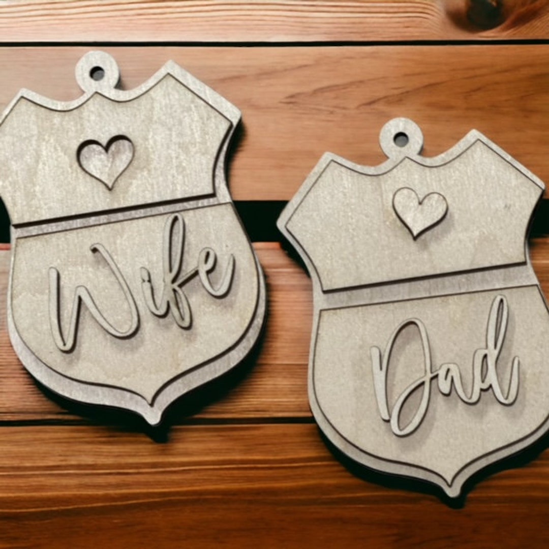 Unfinished DIY Police Badge, Wife Law Enforcement Badge, Dad Car Charms ...