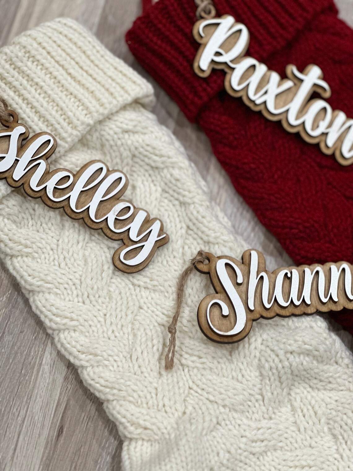 Stocking Tags, Personalized Wooden Name Tags, Stocking Tag, Wooden Name ...