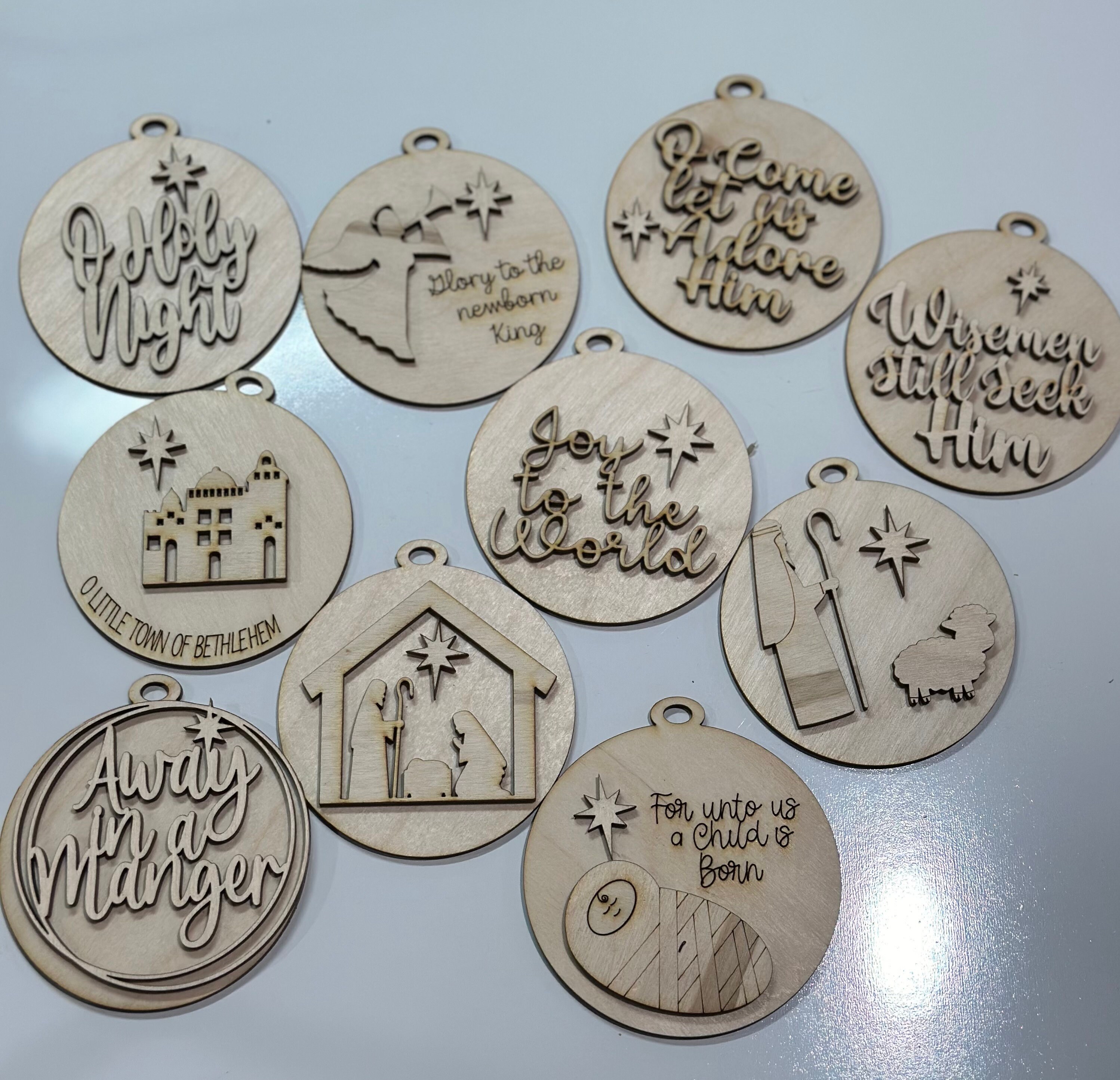 Nativity Ornaments Vol 1, Wooden, Nativity-themed, Ornaments, Christmas ...