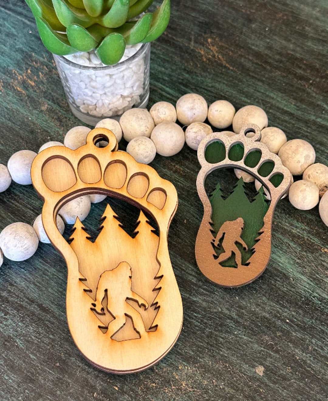 DIY Big Foot Car Charm, Unfinished Sasquatch Keychain, Bigfoot Mountain ...