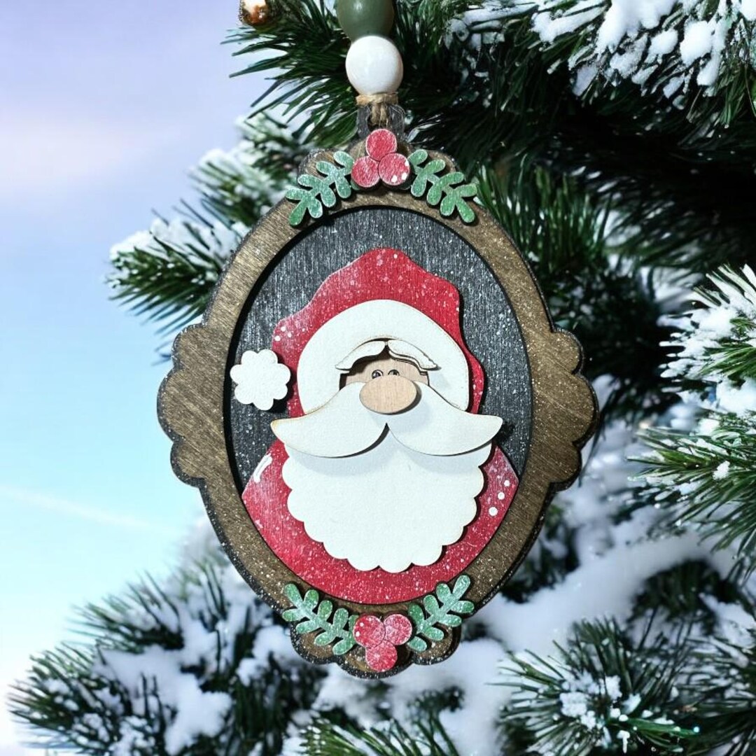 Handmade Santa Frame Ornament: Personalized Christmas Tree Decoration ...