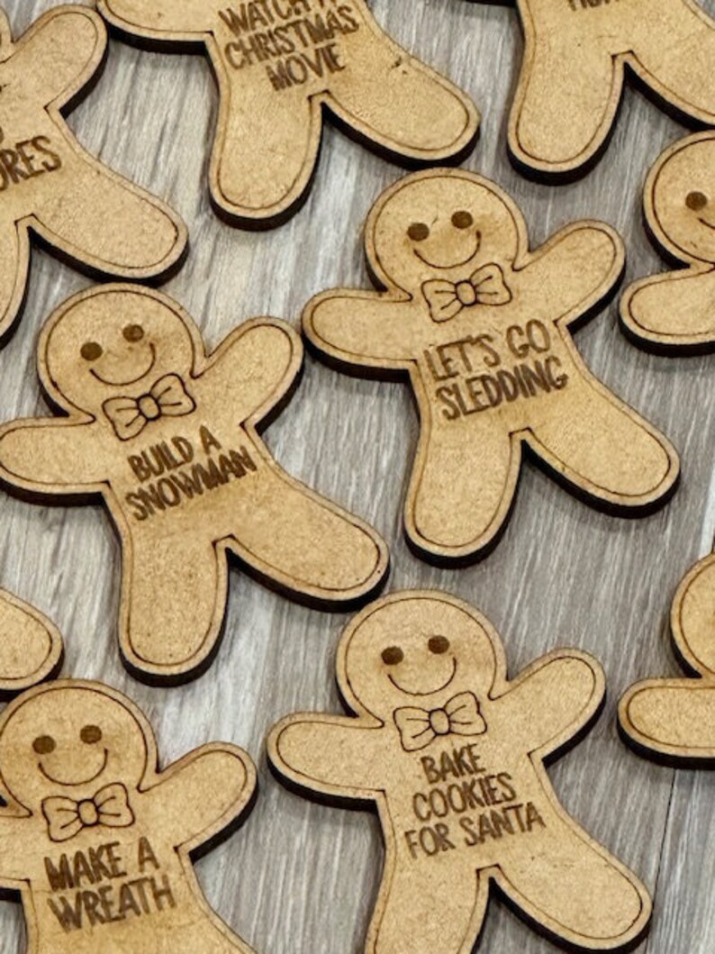 Gingerbread Christmas Tokens, Holiday Bucket List, Set of 30 - Etsy