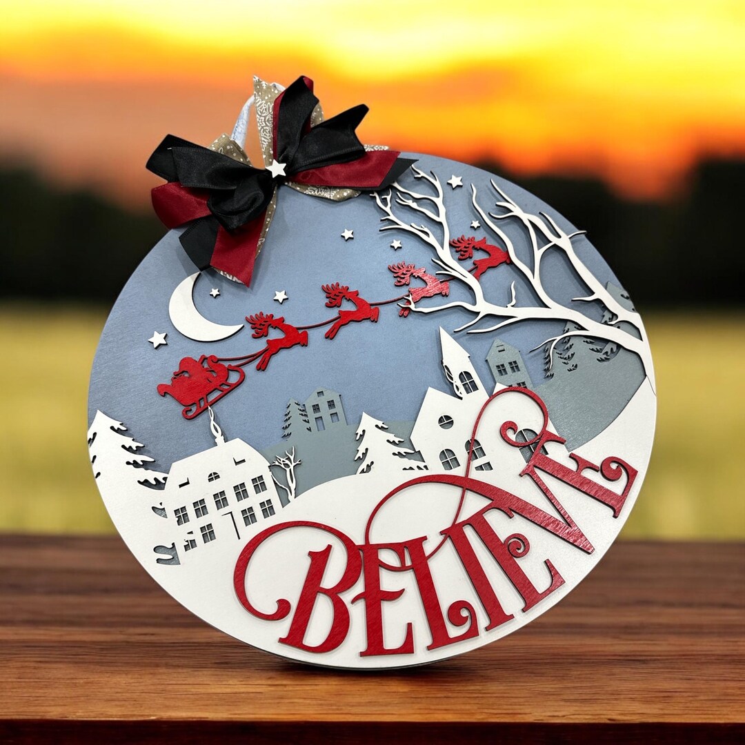 Believe Door Hanger, Believe Door Sign, Believe Door Decor, Christmas ...