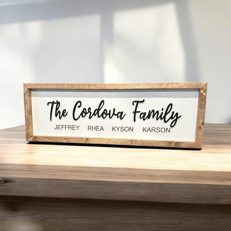 Personalized Name Wooden Sign, Custom Sign, Famed Sign, Wall Art ...