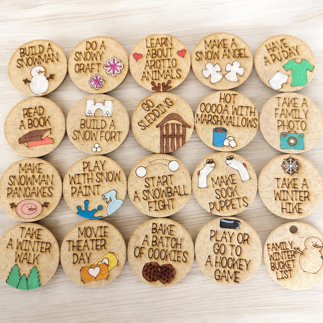 Family Winter Token Set, Holiday Tokens, Christmas Ideas, Bucket List ...