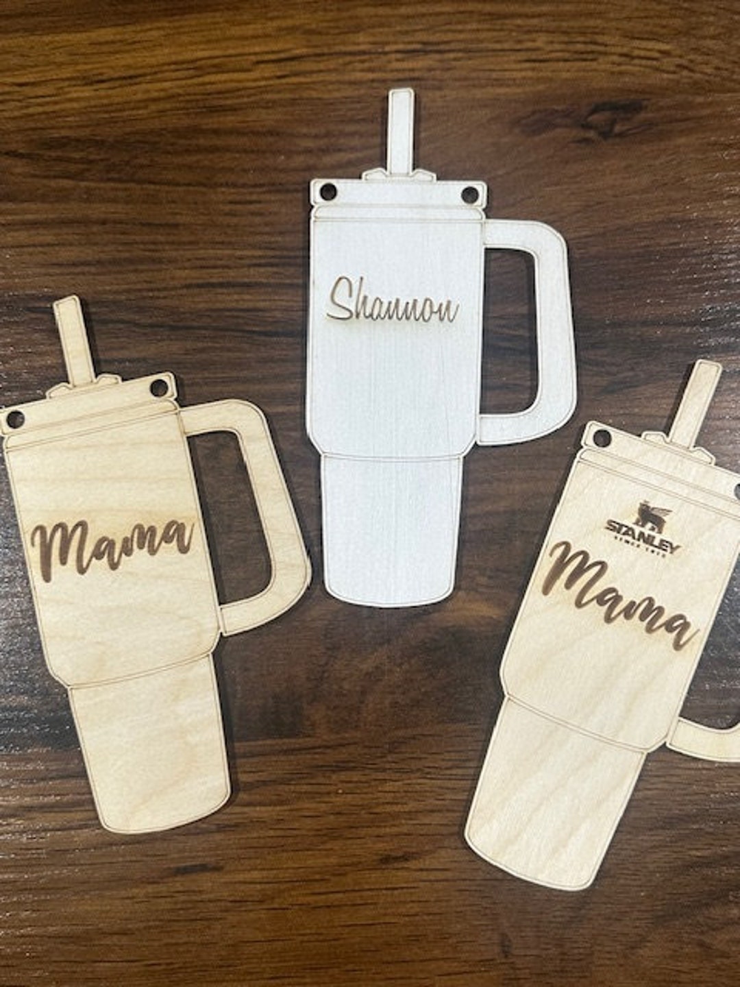 DIY Stanley Charm, Unfinished Stanley Wooden Ornament, Personalized Car ...