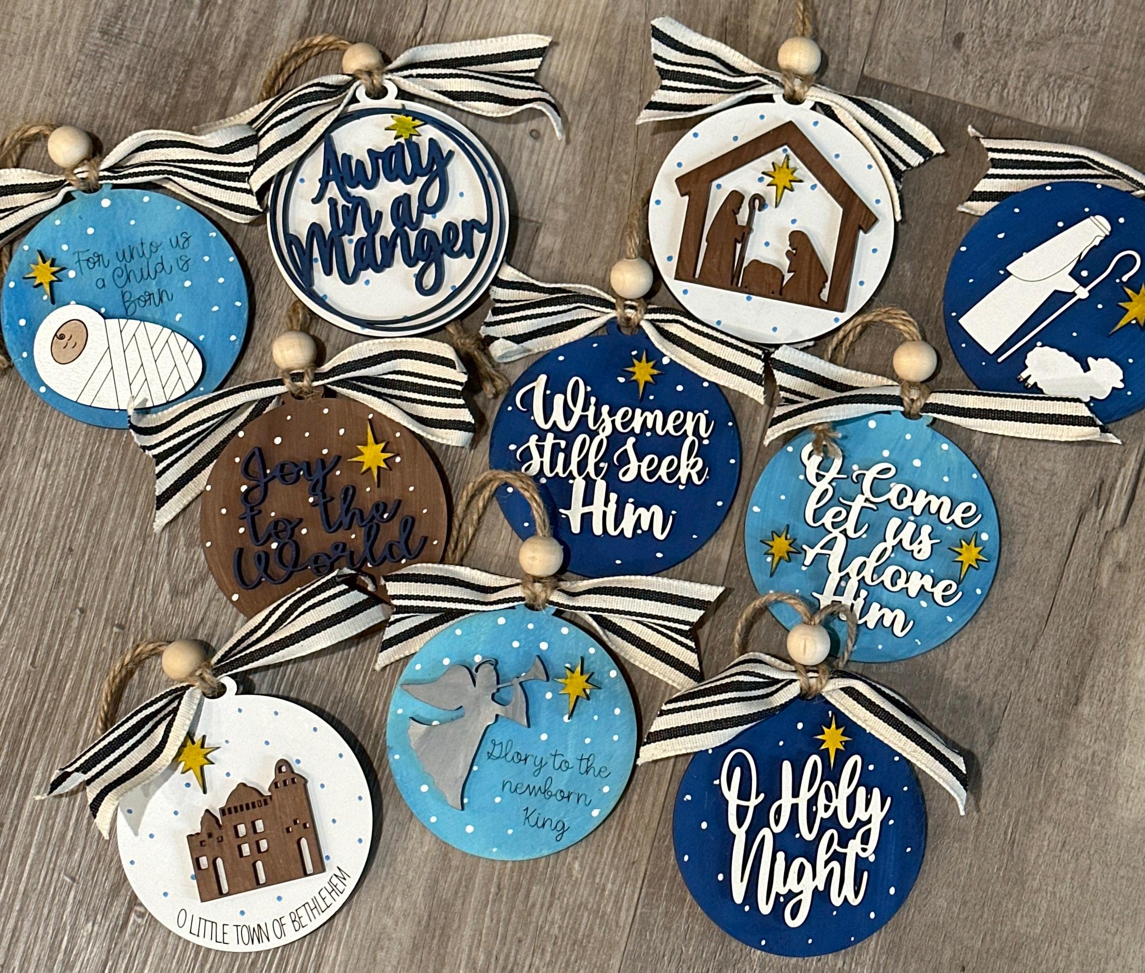 Nativity Ornaments Vol 1, Wooden, Nativity-themed, Ornaments, Christmas ...