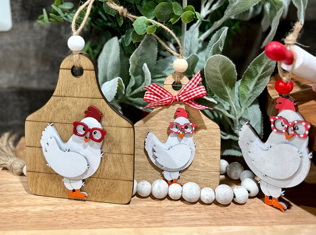 Chicken Car Charm / Chicken Bag Charm / Farm Animals Charm / Ornament ...