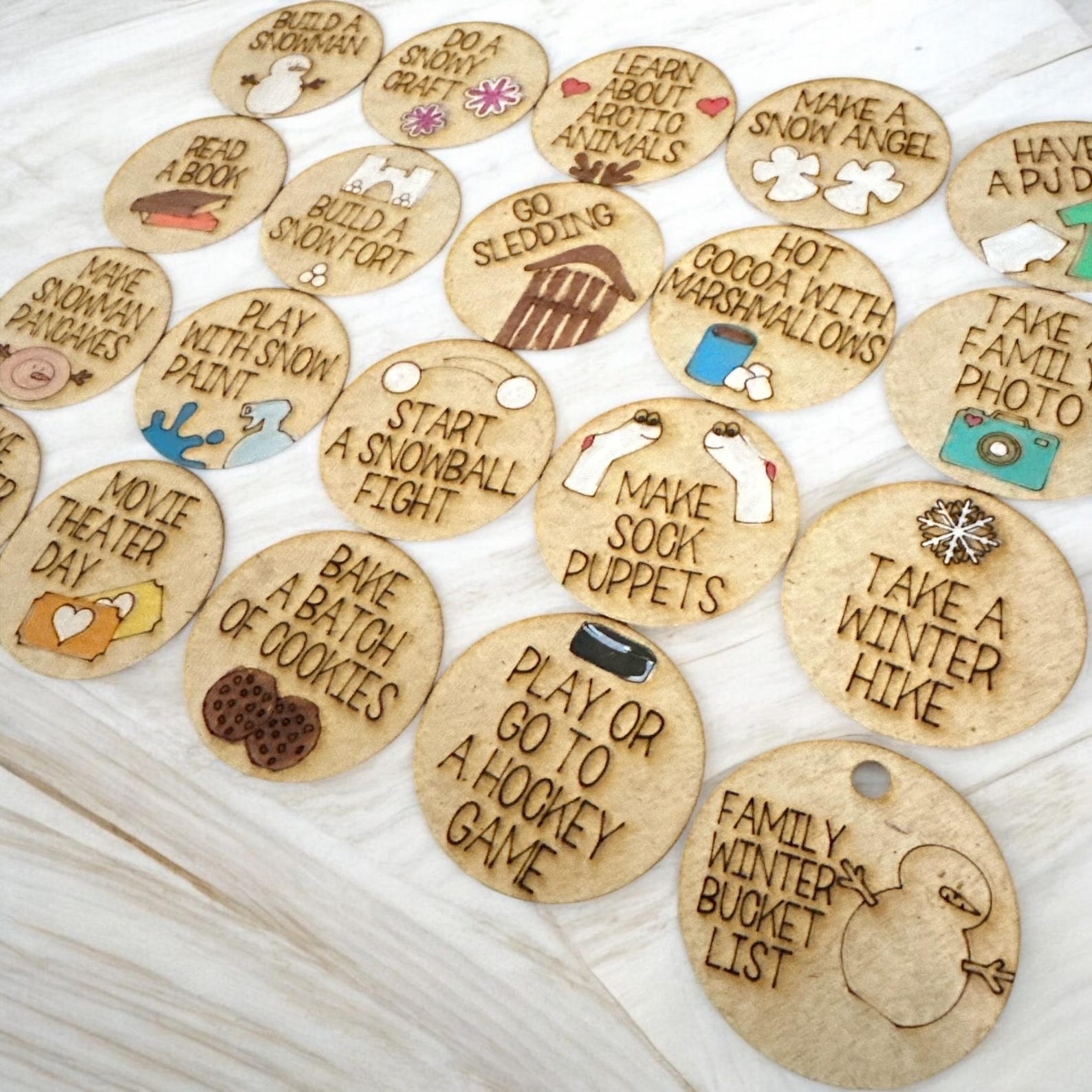 Family Winter Token Set, Holiday Tokens, Christmas Ideas, Bucket List ...