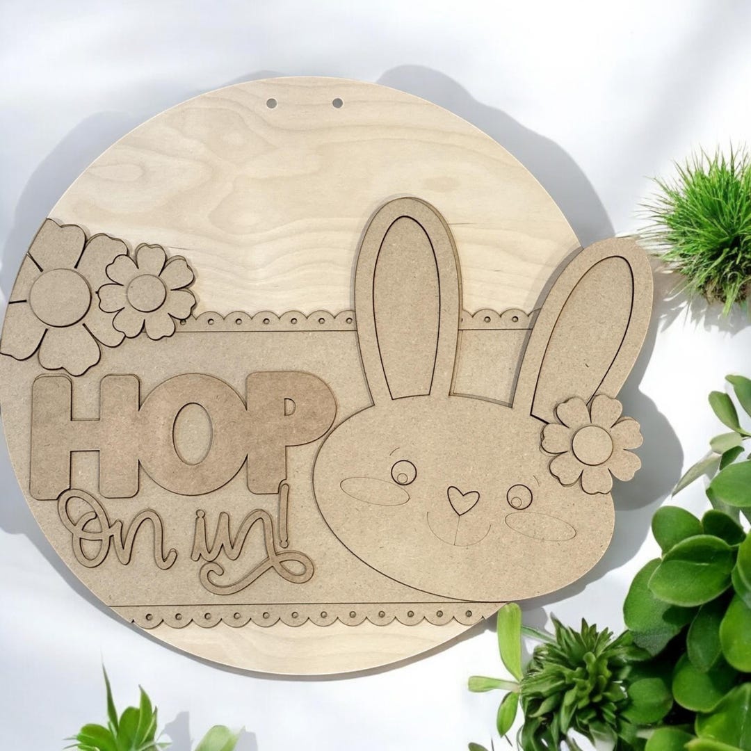 DIY Hop on in Bunny Door Hanger, Bunny Door Hanger, Bunny Door Hangers ...