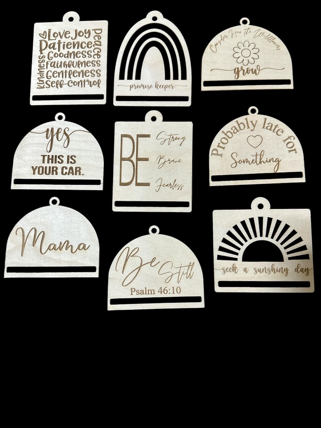 DIY Birch Car Charm Bundle, Inspirational Faith Decor, Macrame Car ...