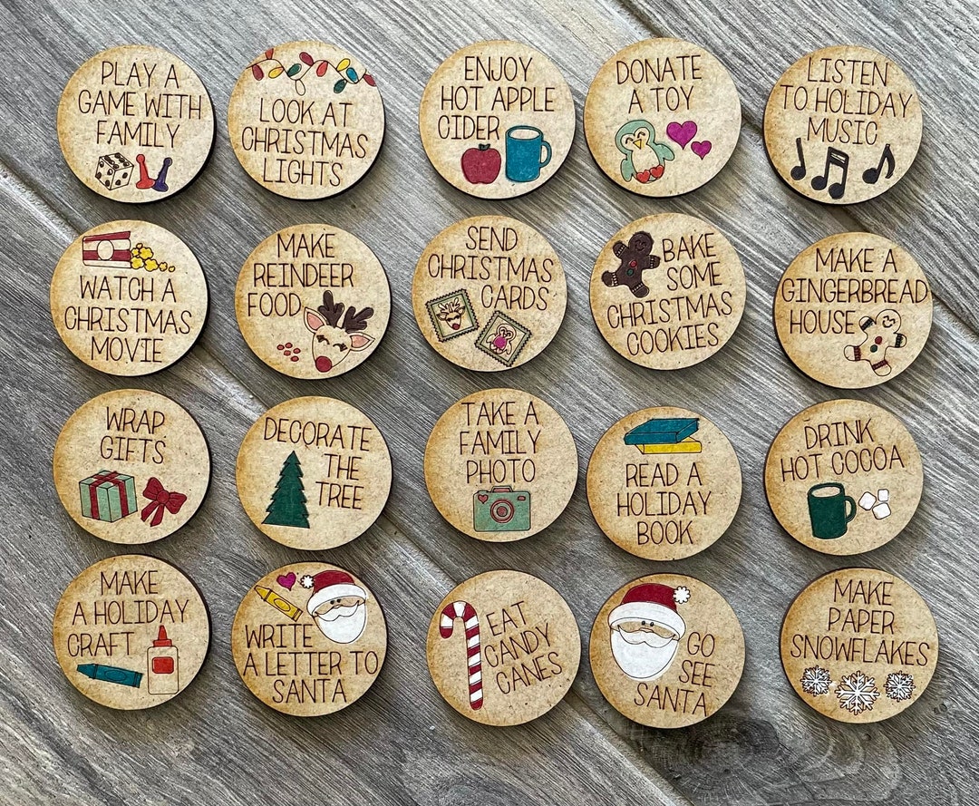 Christmas Token Set, Holiday Tokens, Christmas Countdown Ideas, Bucket ...