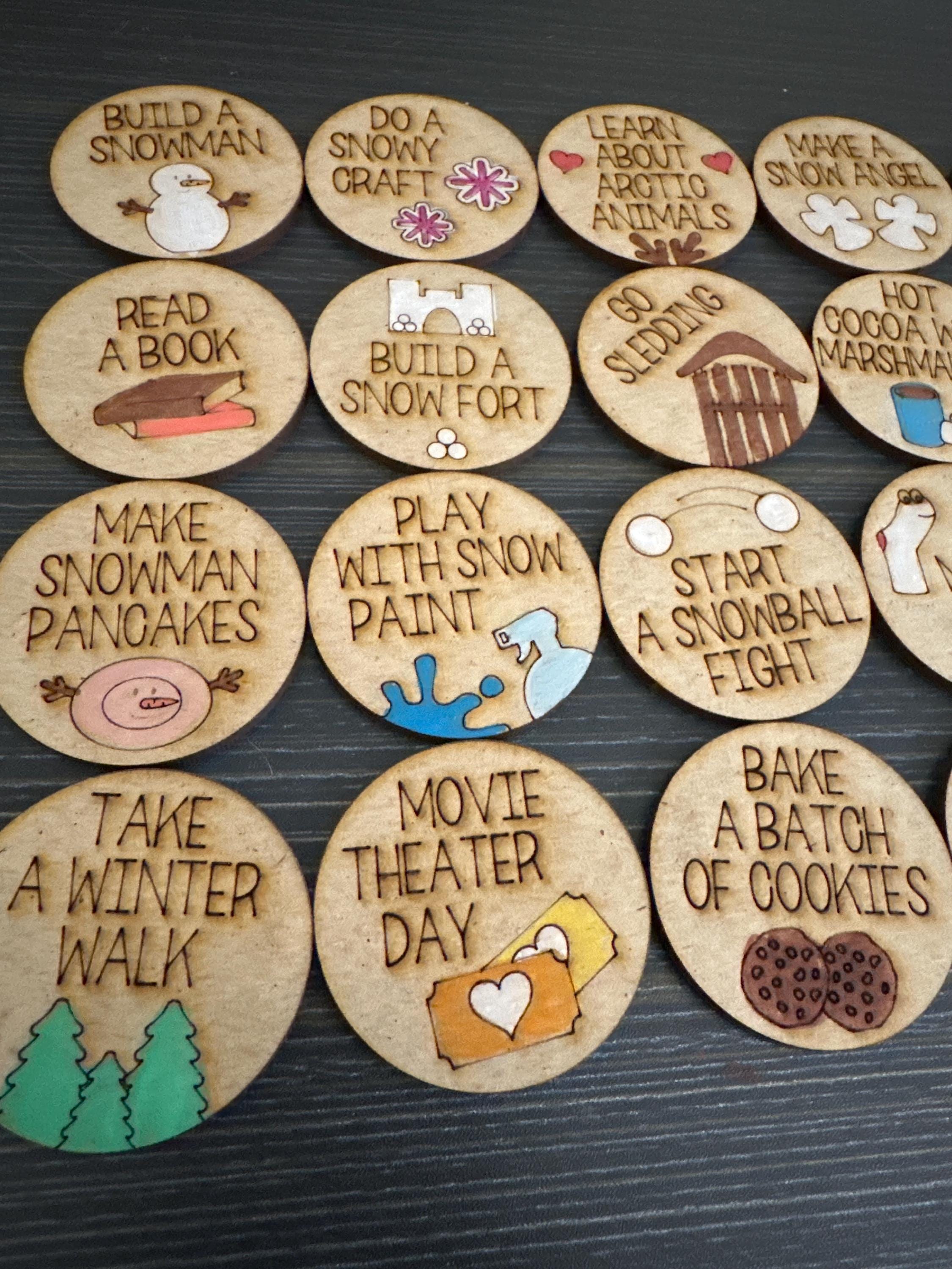 Family Winter Token Set, Holiday Tokens, Christmas Ideas, Bucket List ...