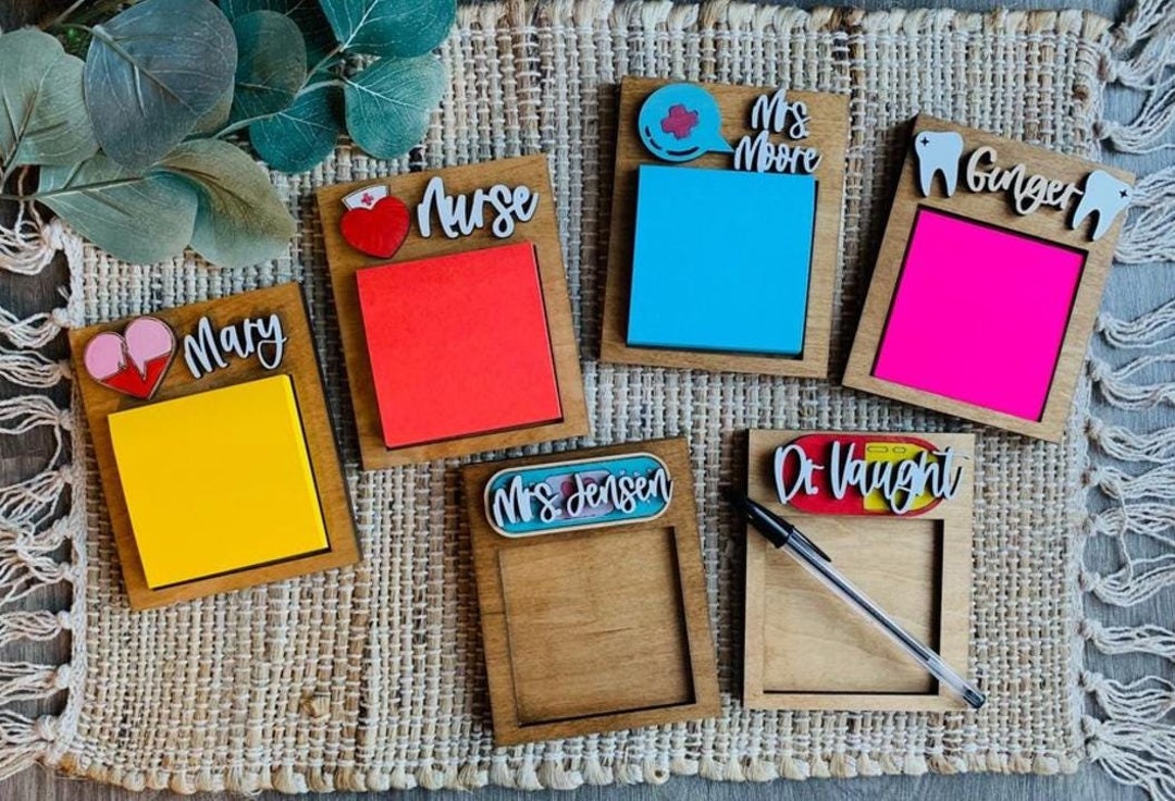 Teacher Post It Note Holder, Nurse POST IT, Teacher, Nurse Personalized ...