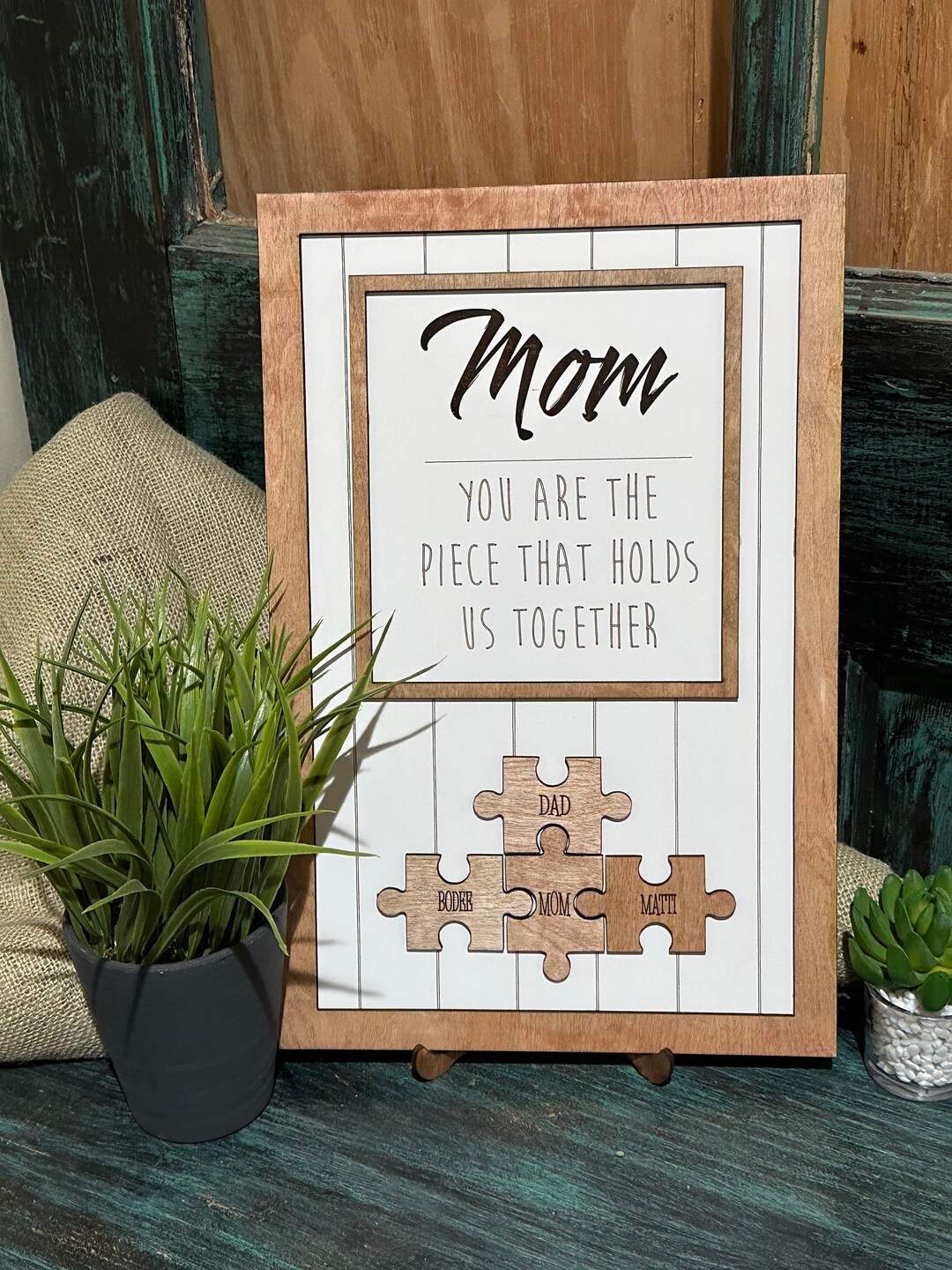 Mom Puzzle Sign, Personalized, Mother's Day Gift, Gift for Mom, Custom ...