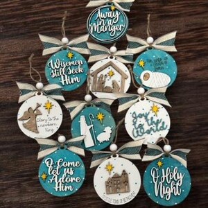 Nativity Ornaments Vol 1, Wooden, Nativity-themed, Ornaments, Christmas ...