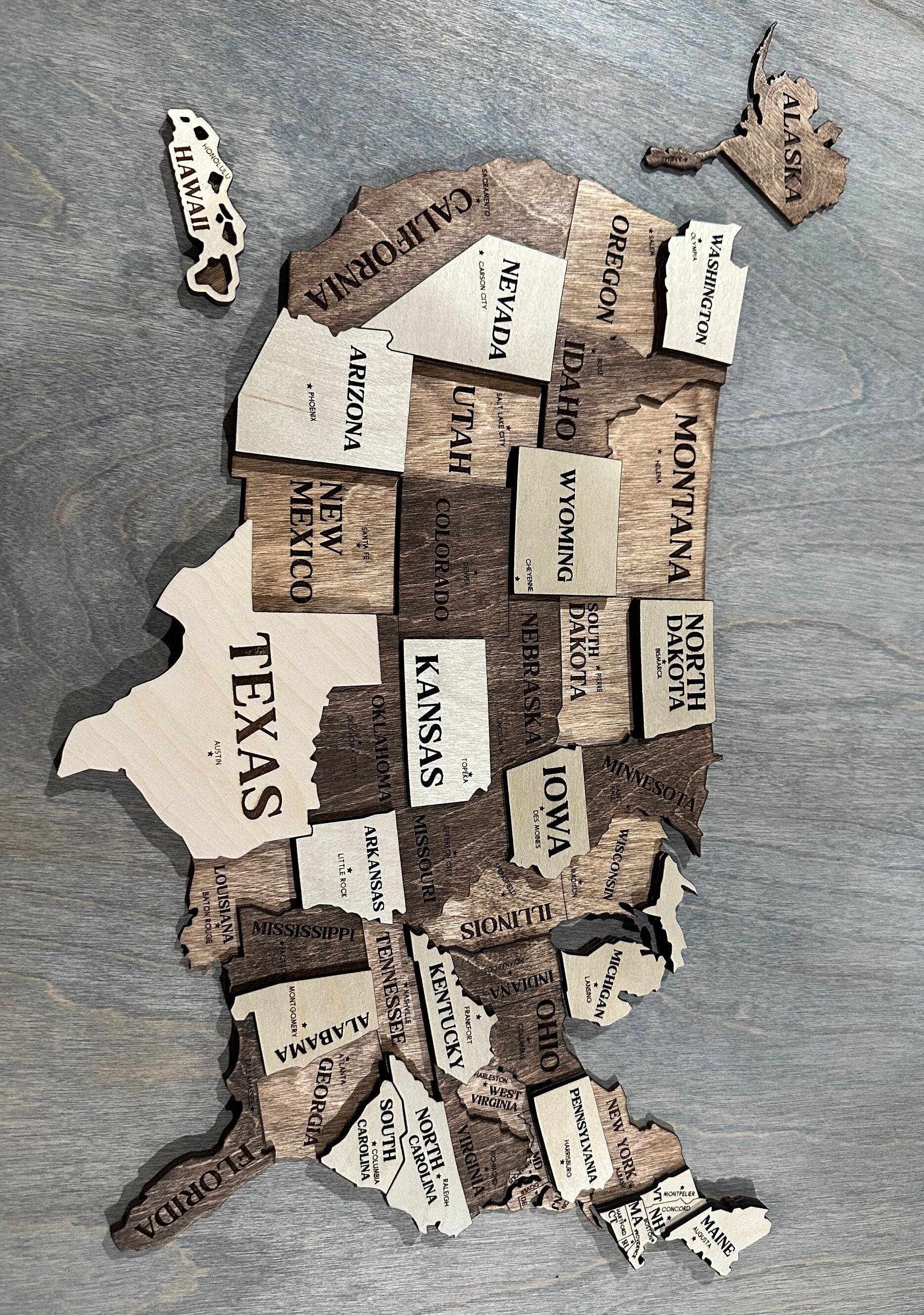 3D USA MAP / Customized Map / 3D Map / Home Decor / Country - Etsy
